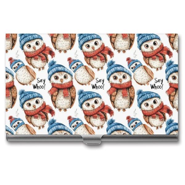 ・Metal Business Card Holder: Crafted from premium aluminum alloy, our Scarf Owl Cute Print business card holder boasts a...