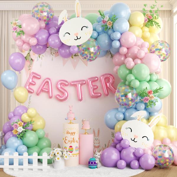 ・Package Include: 6pcs 16" EASTER letter balloons, 10pcs 12" confetti pastel balloons, 22pcs pastel yellow, 22pcs pastel...
