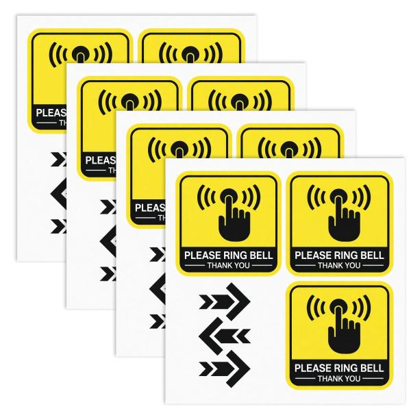 ・【24Pcs Please Ring Doorbell Sign ＆ Arrow Sticker Pack】This set includes 12 please ring doorbell sign decals and 12 dire...