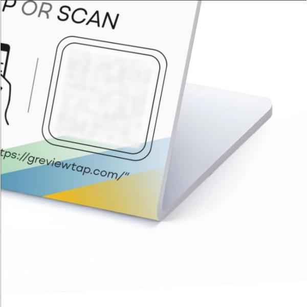 ・【NFC ＆ QR Code Access Stand】This review stand features both NFC tap and QR code access, allowing users to open a preset...