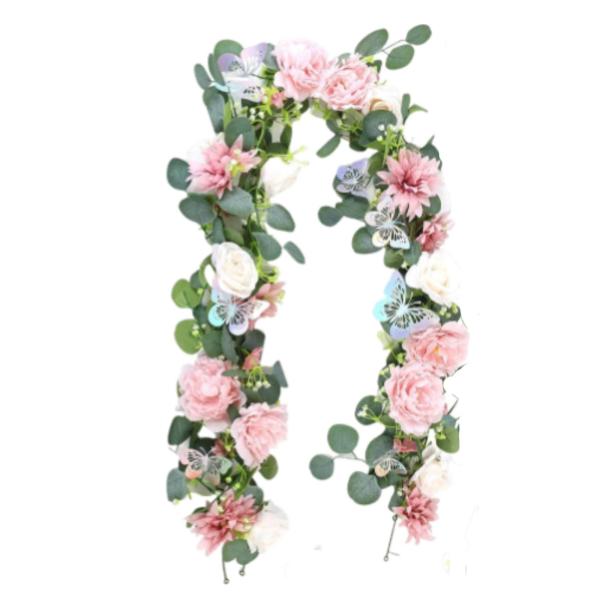 ・【Realistic Durable Fake Rose Garland】This fake flower garland looks so realits petals are soft and have a natural shape...