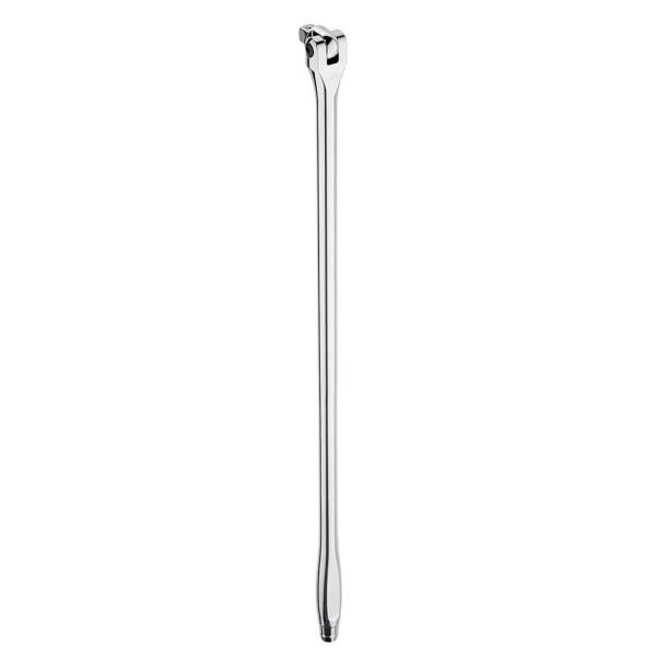 ・180-degree swivel head allows for multiple angles of use・All chrome design・24 in. breaker bar allows user to break stub...