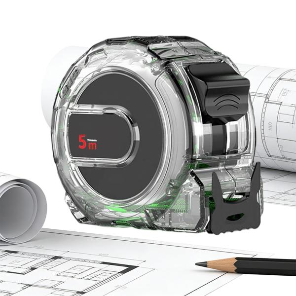 ・Optimized Visibility: This measuring tape incorporates a high-visibility fluorescent design that enhances clarity in lo...