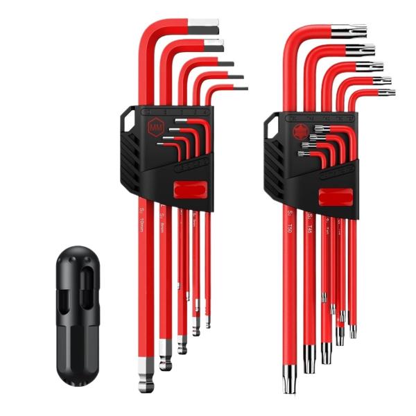 ・Long Arm Design: The long arm design of this hex wrench set extends the operating range, enhancing leverage and torque;...
