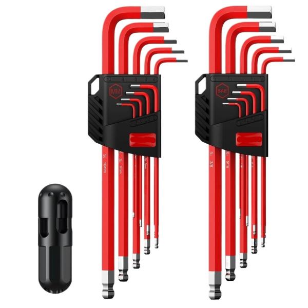・Long Arm Design: The long arm design of this hex wrench set extends the operating range, enhancing leverage and torque;...