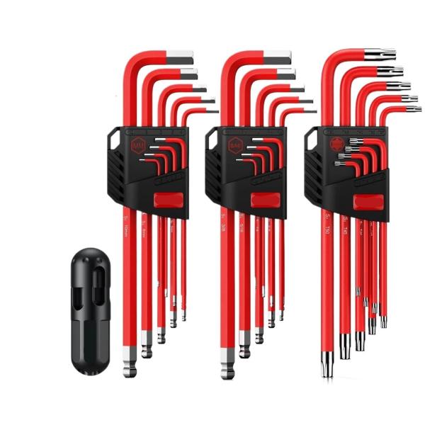 ・Long Arm Design: The long arm design of this hex wrench set extends the operating range, enhancing leverage and torque;...