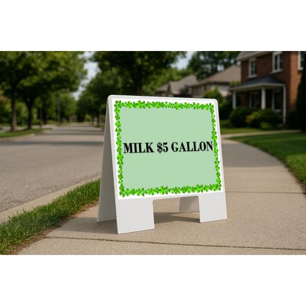 ・Durable Folding A-Frame Sign - Made from industrial-grade coroplast (corrugated plastic) that is lightweight, waterproo...