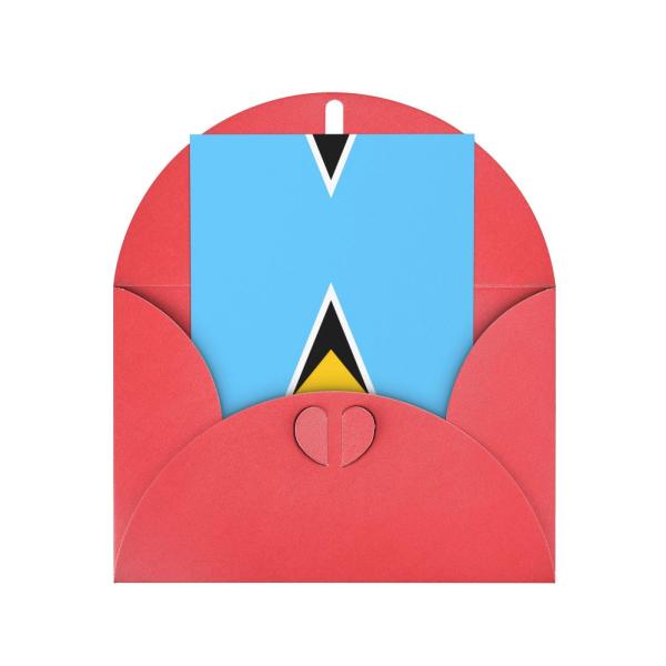 ・Flag of Saint Lucia Greeting Card Material: Made of high-grade environmentally friendly pearlescent paper, thicker and ...