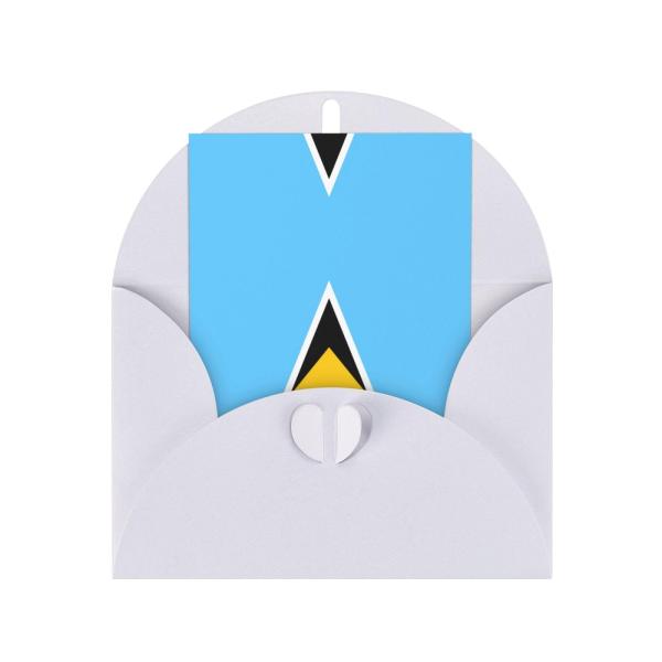 ・Flag of Saint Lucia Greeting Card Material: Made of high-grade environmentally friendly pearlescent paper, thicker and ...