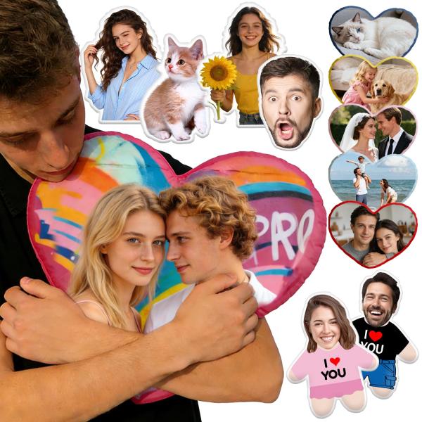 ・Personalized Pillows with Picture: Turn your favorite photo into a one-of-a-kind pillow, choosing from a classic custom...