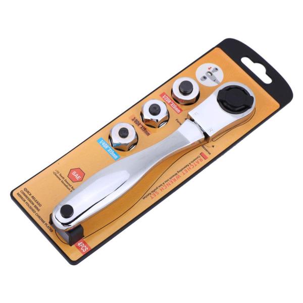 ・Quick-Release Ratcheting Mechanism: This ratchet wrench features a reliable quick-release function that securely holds ...
