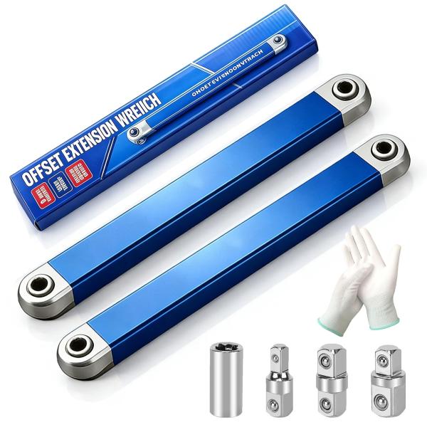 ・【Design】This pro offset extension wrench is designed for tight spaces, The chain drive mechanism of the extension wrenc...