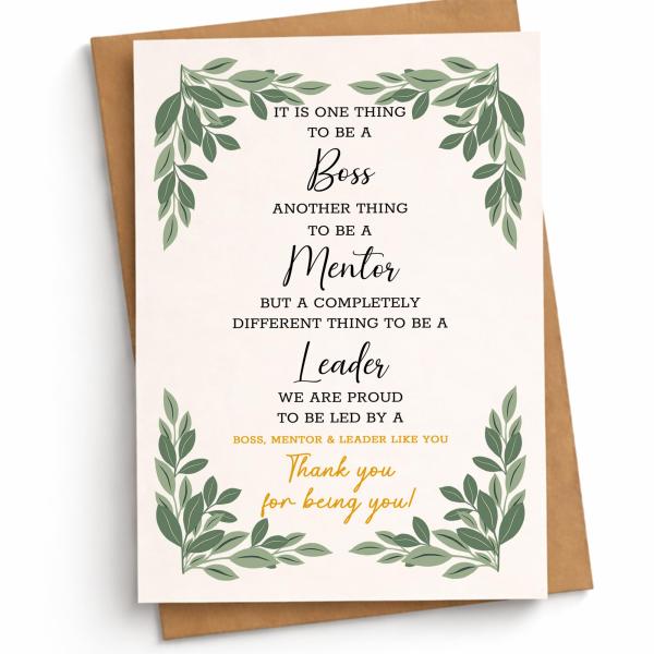 ・ELEGANT DESIGN: Soft botanical leaves framing the message with a clean, modern font pairing and warm gold accents creat...