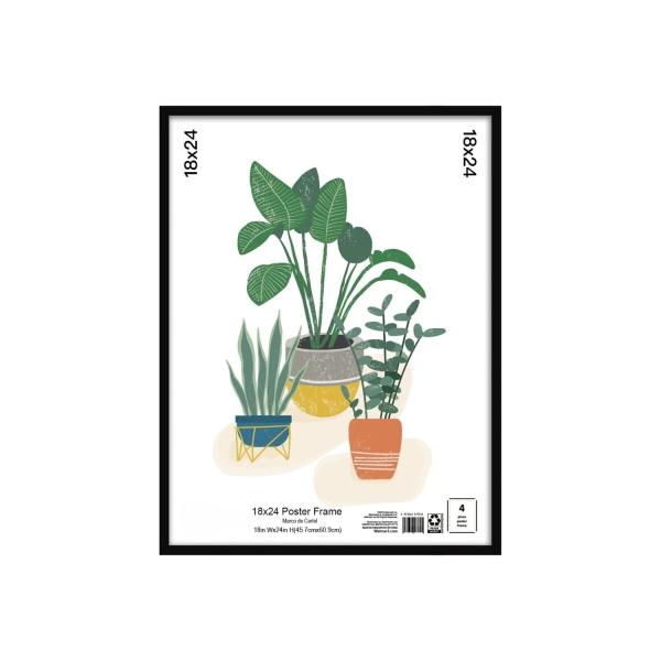 ・Sleek Design: The frame features a sleek, simplistic black flat profile that complements various home and office decor ...