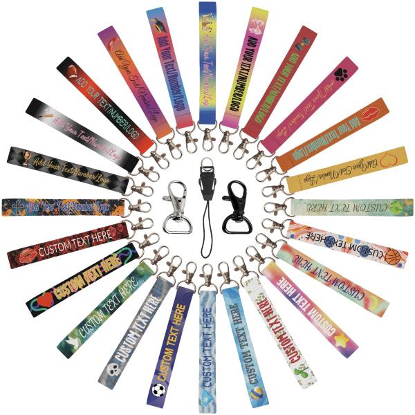 ・Our Keychain Wristlet supports full-color thermal transfer printing technology, clearly displaying photos, logos, names...