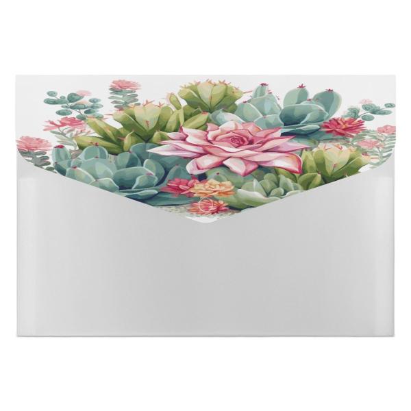 ・Material ＆ Construction - Made from smooth yet sturdy PP plastic, these Colorful Cactus plastic file folders offer a po...
