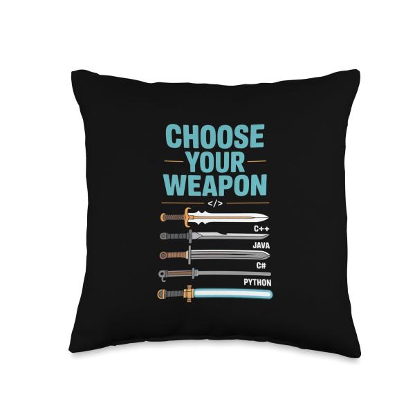 ・Choose Your Weapon C Plus Plus Java C Sharp and Python・programming・100% spun-polyester fabric・Double-sided print・Filled...