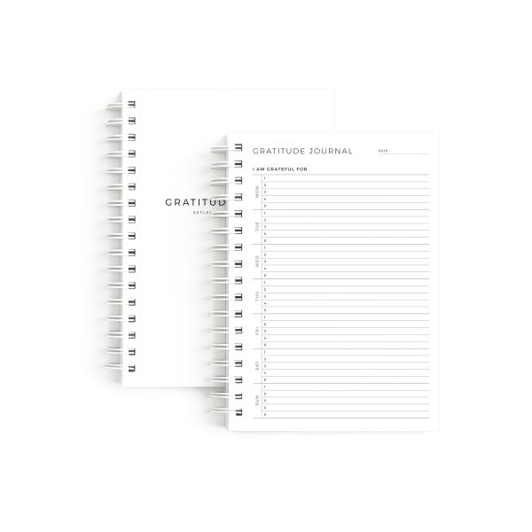 ・WEEKLY GRATITUDE LAYOUT: Structured format with space to list 5 things you're grateful for each day of the week, promot...