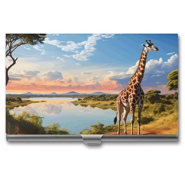 ・Quality Materials: The Nile River And Giraffe card holder with buckle-style shut is made of aluminium alloy, combining ...