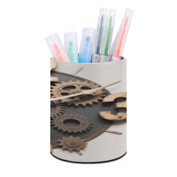 ・【Skid Resistance ＆ Large Capacity】The Gear Clock pen holder has a special non-slip base, which is less likely to tip ov...
