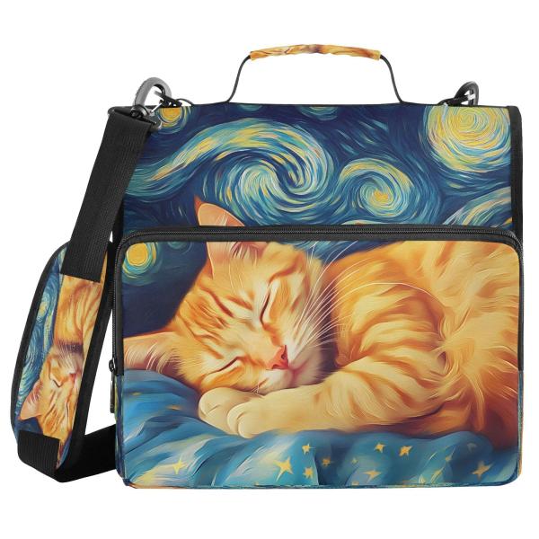 ・Material: Polyester, heavy duty・Dimensions: 12.4"H x 3.5"W x 13.6"L, Weight: 1.58lb・Zipper binder with handle and adjus...