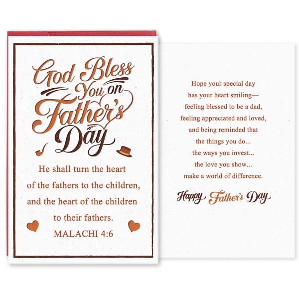 ・This faith-filled Father's Day card features a bible verse from Malachi to honor the spiritual leadership of your husba...