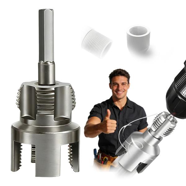 ・【4-in-1 Multifunctional Design】4-in-1 Water Pipe Wrench, Combines internal and external pipe threading, plus an opener ...