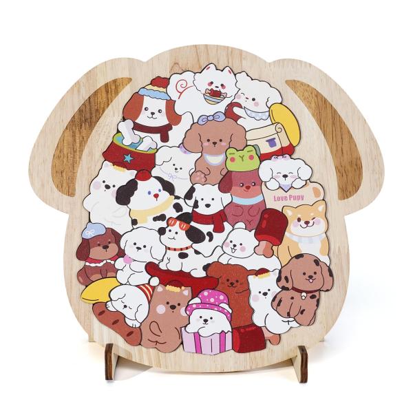 ・Unique Dog Design ＆ Premium Wood - Crafted from high-quality natural wood, this 30-piece jigsaw puzzle features an ador...