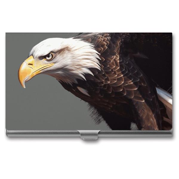 ・PREMIUM POLISHED ALUMINUM: Eagle business card holder for women is made of high quality aluminum alloy with sleek polis...