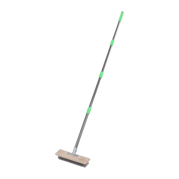 ・[Powerful ] Stainless steel wire floor brush effectively scrubs stubborn grime moss and weeds from concrete tiles and d...