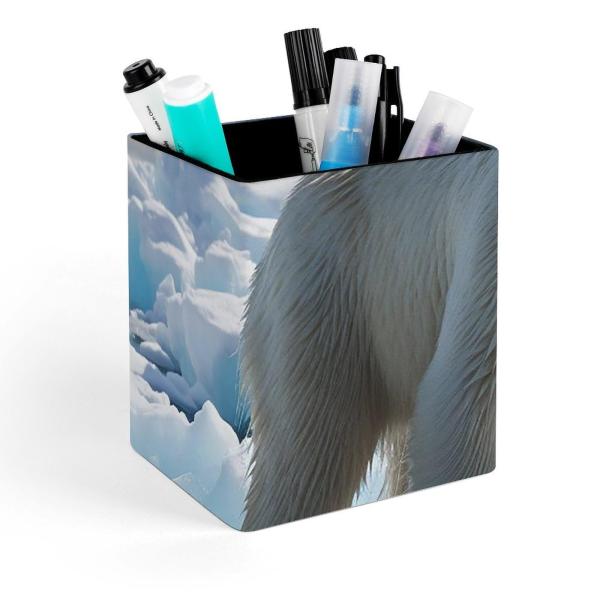 ・Premium Material: Fashionable Polar Bear Ice pens holder made of high-quality leather, the surface is comfortable to th...