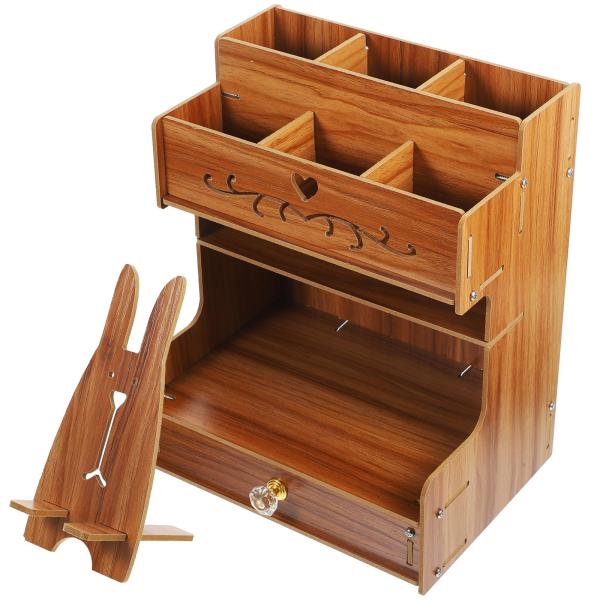 ・Table organizer--large capacity, the desk organizer box with compartments can store pens, scissors, crayons, pencils, m...