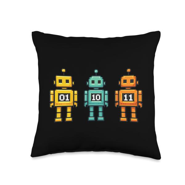 ・Funny robot design featuring 01 10 11 binary code characters. Perfect humor graphic for programmers, coders, developers...