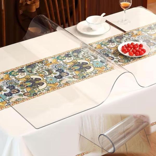 ・[ Clear Table Cover Protector ] Crafted from quality PVC, this table protector is odorless and flexible for everyday us...