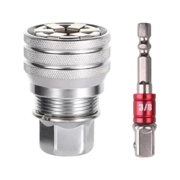・Multi-Function Universal Design: Works with 3/8" drive ratchet, torque wrench, and power drill; the adjustable jaw expa...