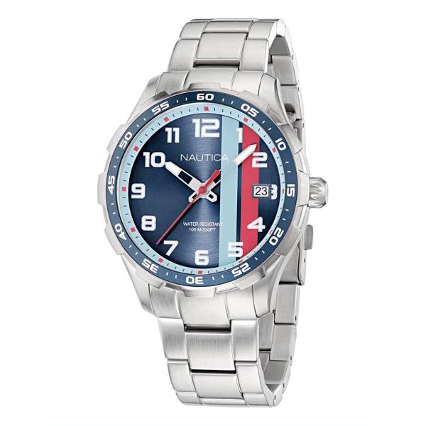・Silver Tone 44mm recycled (90%) stainless steel case with mineral glass crystal.・Blue dial 3H movement with date at 3 o...