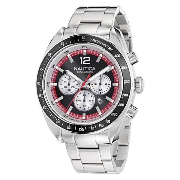 ・Silver tone 46mm recycled (90%) stainless steel case with mineral glass crystal.・Black dial chrono movement with date a...