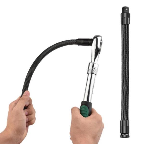 ・1/2" Drive Flexible Shaft Design: Features a 350mm/13.78in long flexible shaft with a 1/2" square drive interface, enab...