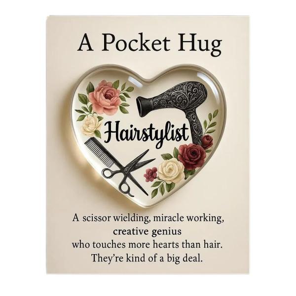 ・Heartfelt Hairstylist Appreciation Gift: Show gratitude to your hairstylist with this mini pocket hug token. Designed a...