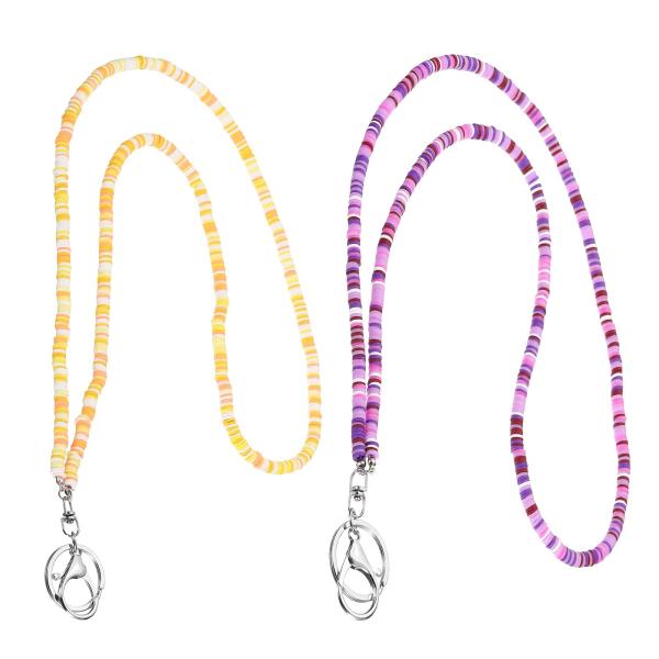 ・Specification: Material: Polymer Clay; Color: Yellow, Purple; Flat Length: 490 mm/19.29 inch; Circumference: 940 mm/37 ...