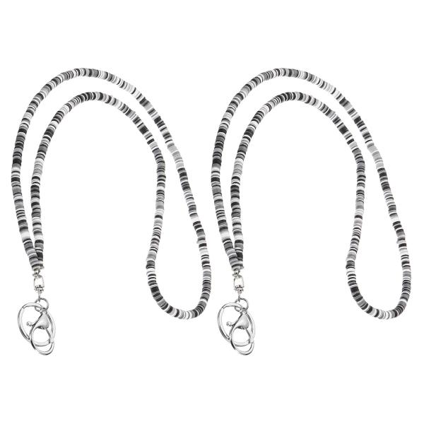 ・Specification: Material: Polymer Clay; Color: Black White; Flat Length: 490 mm/19.29 inch; Circumference: 940 mm/37 inc...