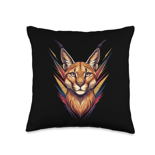 ・You show your love for wild cats with a bold caracal lynx head surrounded by sharp abstract shapes, perfect for animal ...
