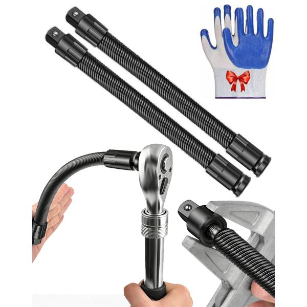 ・【Flexible Reach for Tight Spaces】 This 1/2-inch flexible shaft extension is designed to bend and rotate, allowing you t...