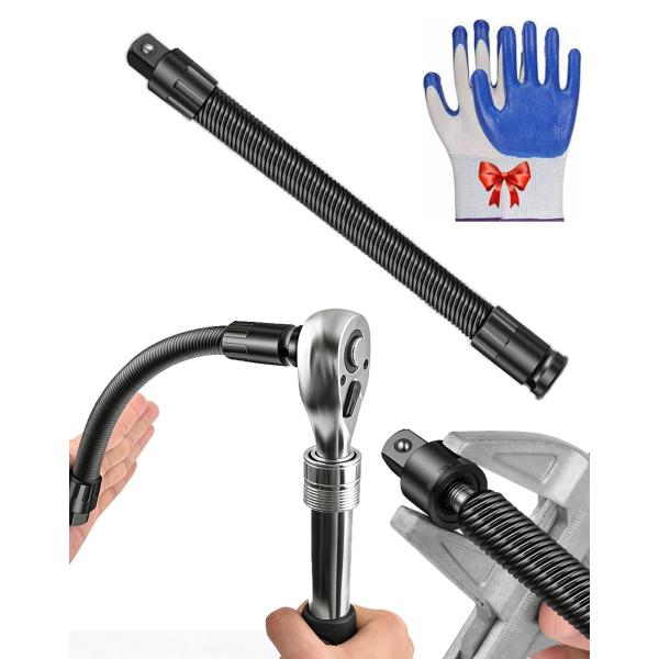 ・【Flexible Reach for Tight Spaces】 This 1/2-inch flexible shaft extension is designed to bend and rotate, allowing you t...