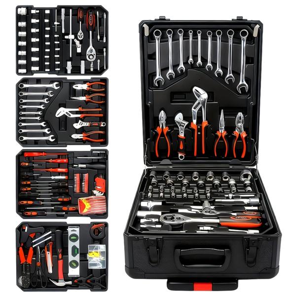・ALL-IN-ONE HOME TOOL KIT: This 899-piece set includes all essential tools for common household repairs, DIY projects, f...