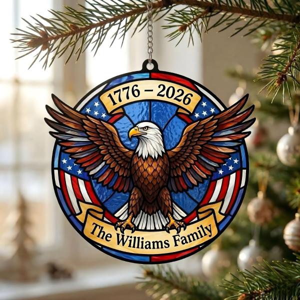 ・Personalized Family Name Design: Create a meaningful keepsake by adding your family name to this custom USA 250th Anniv...