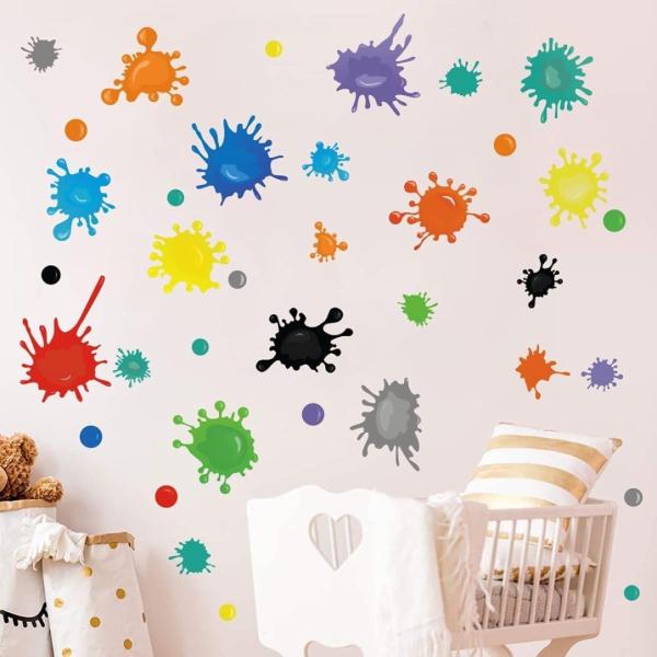 ・Material: About our multicolor paint splash decals are made of highly transparent material , which is highly quality, w...