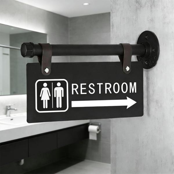 ・?DOUBLE - SIDES ＆ HD UV PRINTING:The "RESTROOM" sign is clearly visible from both sides, perfect for corridors in offic...