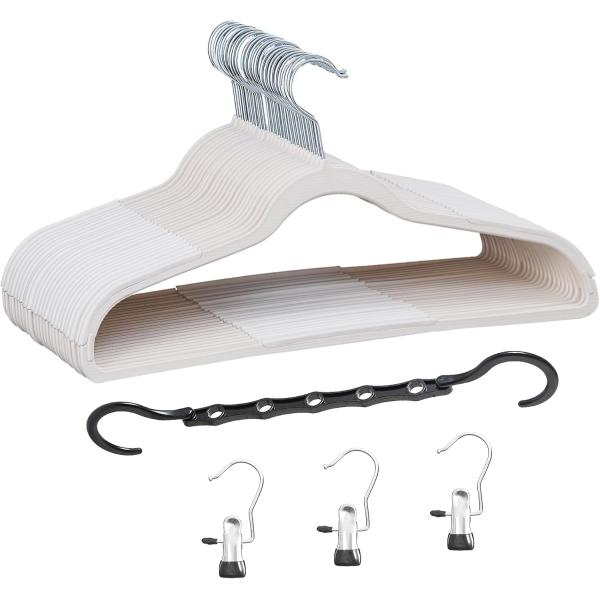 ・【Premium Material ＆ Sturdy Build】These hangers are crafted from high-quality ABS plastic and a sturdy metal hook, built...