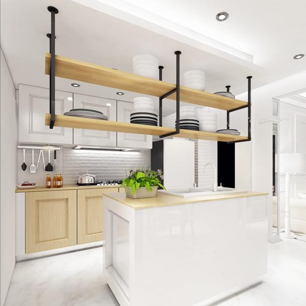 ・【Metal Wrought Iron and Wooden Wall Shelf】This industrial shelving can be bombined with the fitment style, of is the pe...